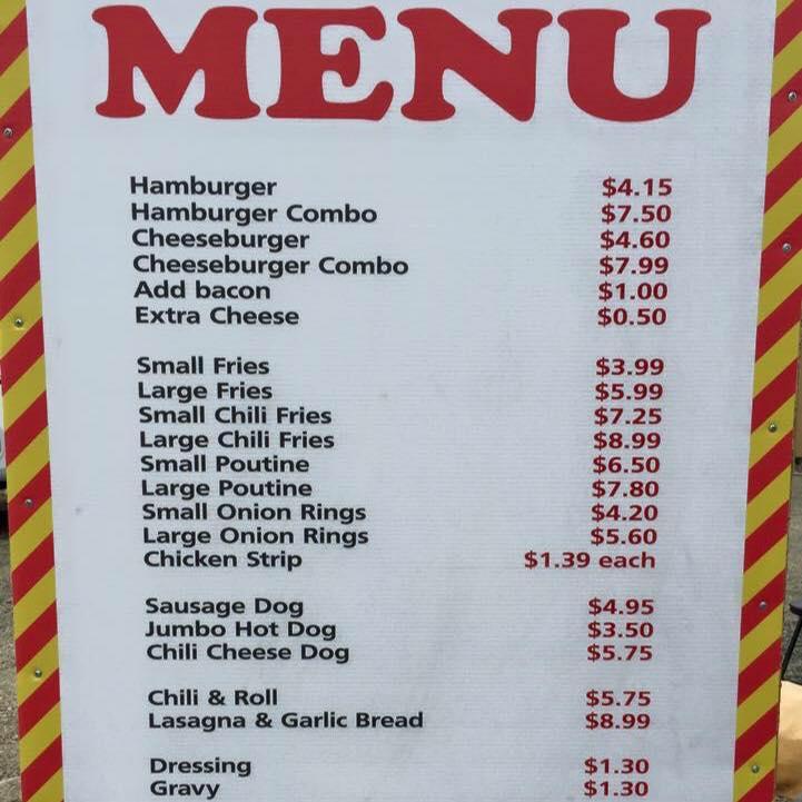 Menu at Ocean Breeze Concession restaurant, Bonavista