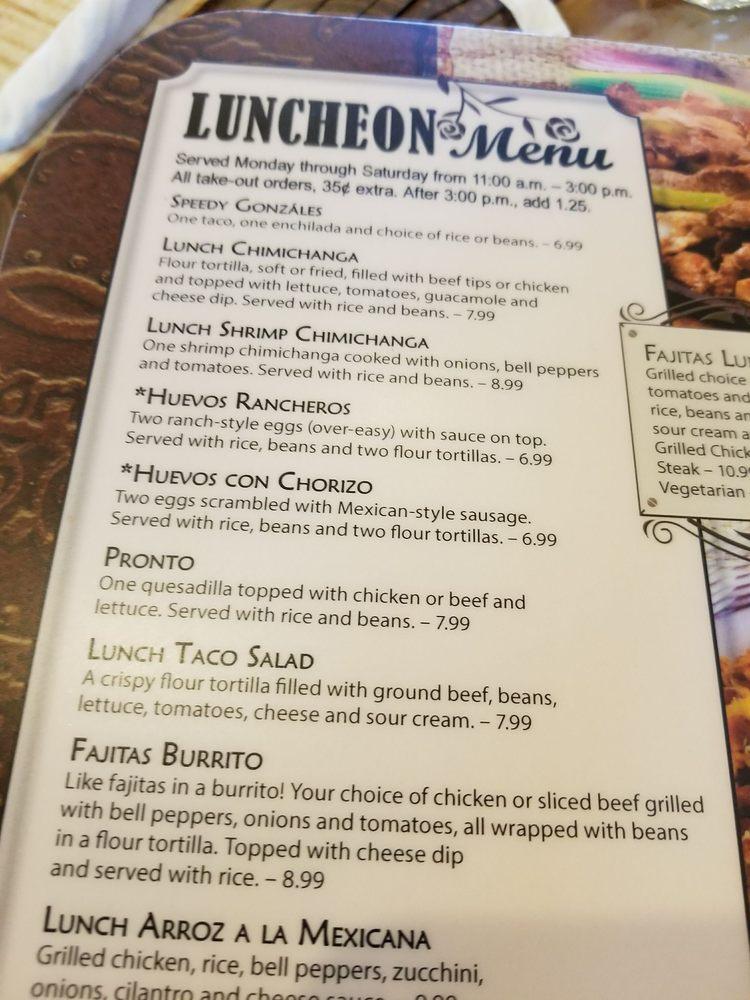 Menu at Rodeo Grande restaurant, Roanoke