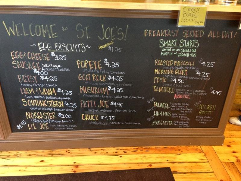 Menu at St. Joe's Cafe, Scarborough, 220 Gorham Rd