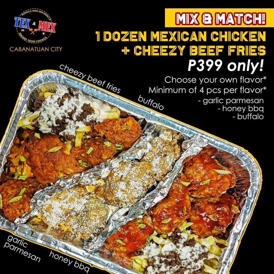 Menu at Tex A Mex restaurant, Cabanatuan City