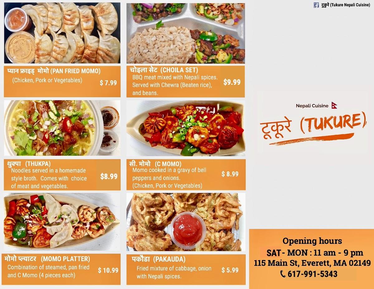 Menu at Tukure Nepali Cuisine restaurant, Everett
