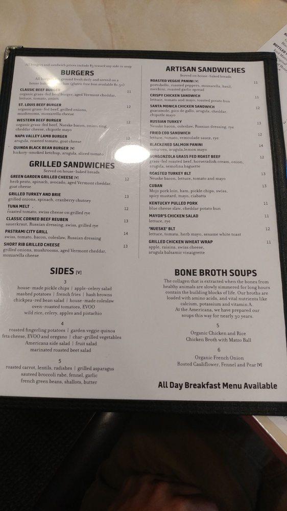 Menu at Americana Kitchen & Bar, East Windsor, 359 US-130