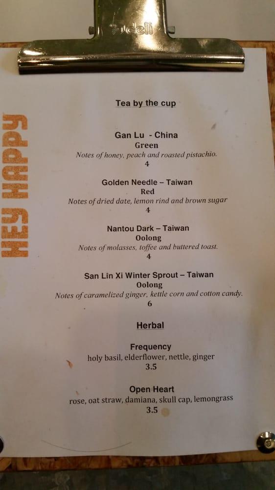 Menu at Hey Happy cafe, Victoria