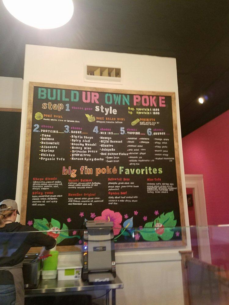Menu at Big Fin Poké - Westbrook restaurant, Westbrook, 95 Rock Row STE 150