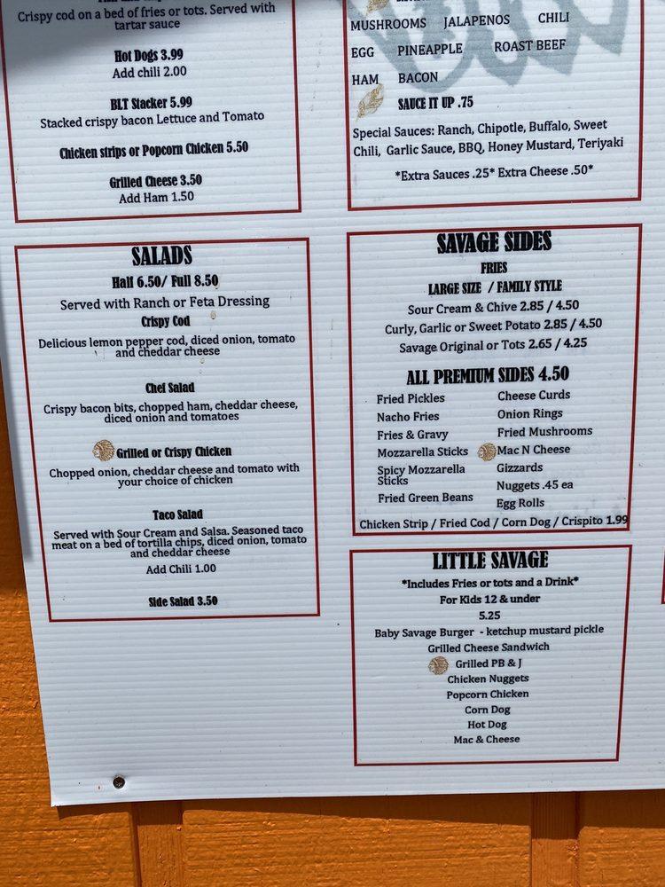 Menu at The Savage Grill restaurant, Salmon
