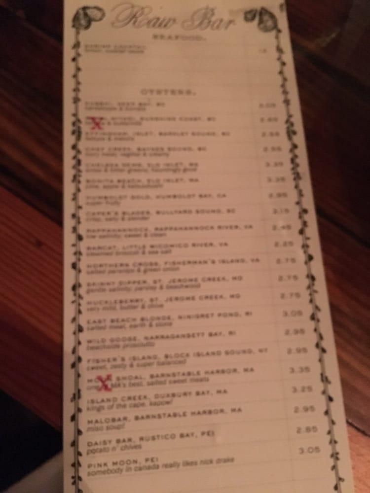 Menu at Kimball House pub & bar, Decatur