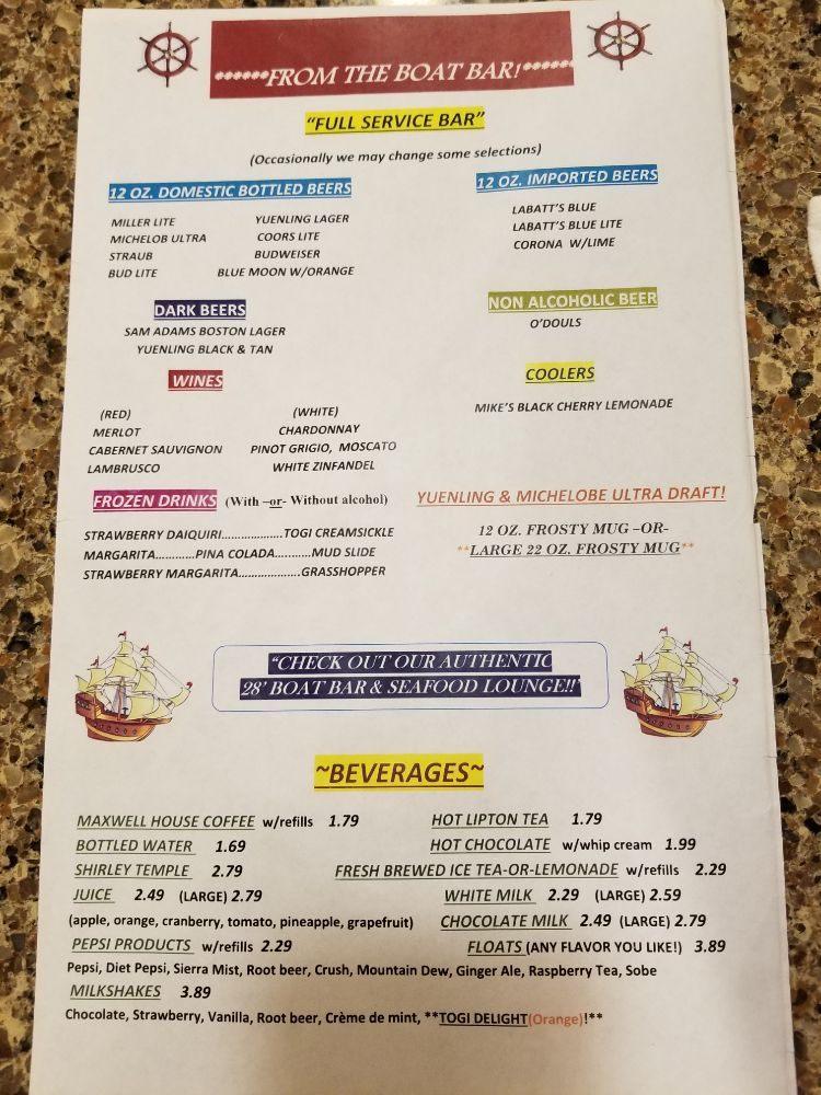 Menu at Togi's Family Restaurant, Bradford