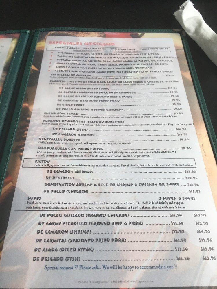 Menu at Cabo Seafood Grill And Cantina restaurant, Oxnard