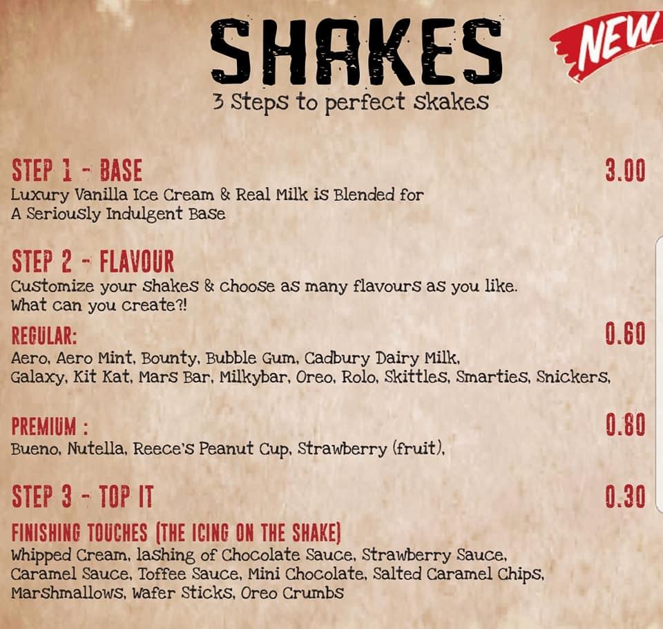 Menu at Florentino's pizzeria, Gainsborough