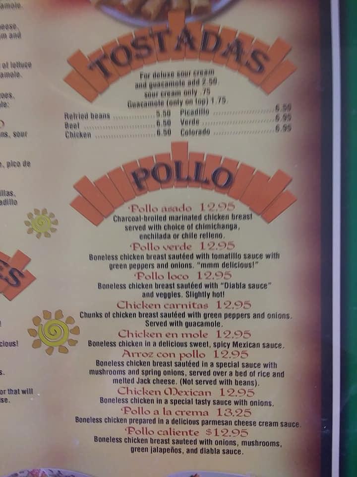 Menu at Guadalajara Grill restaurant, Jefferson