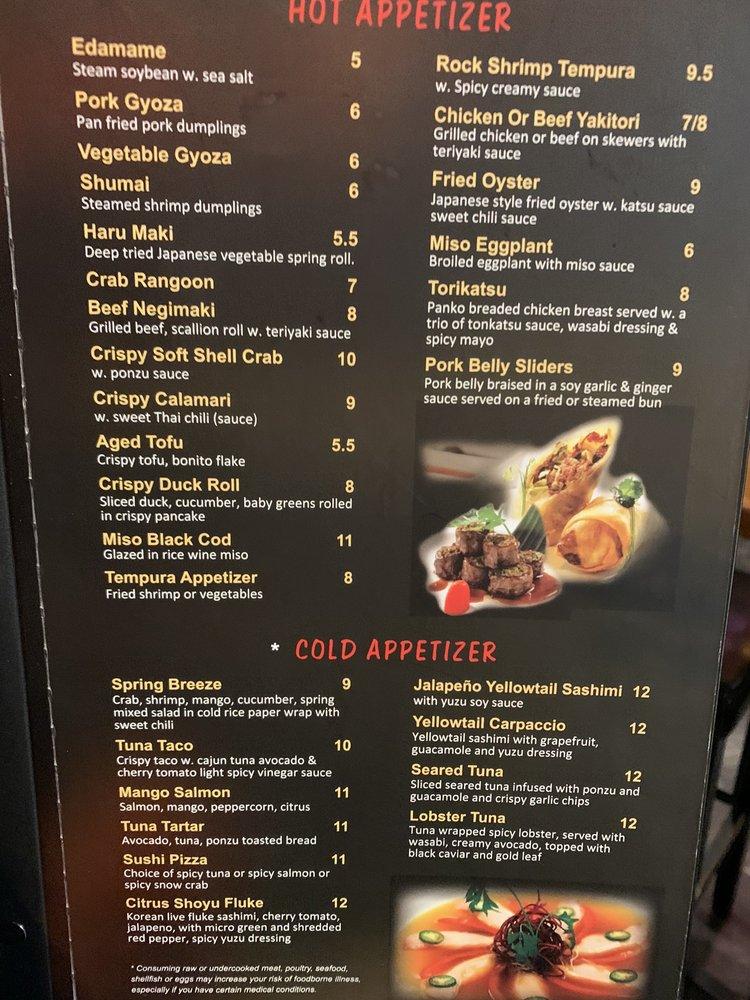 Carta de Miku Sushi Restaurant, Barrington