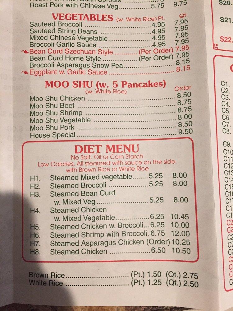 Menu at Sun Ho Chinese Restaurant, Glen Head