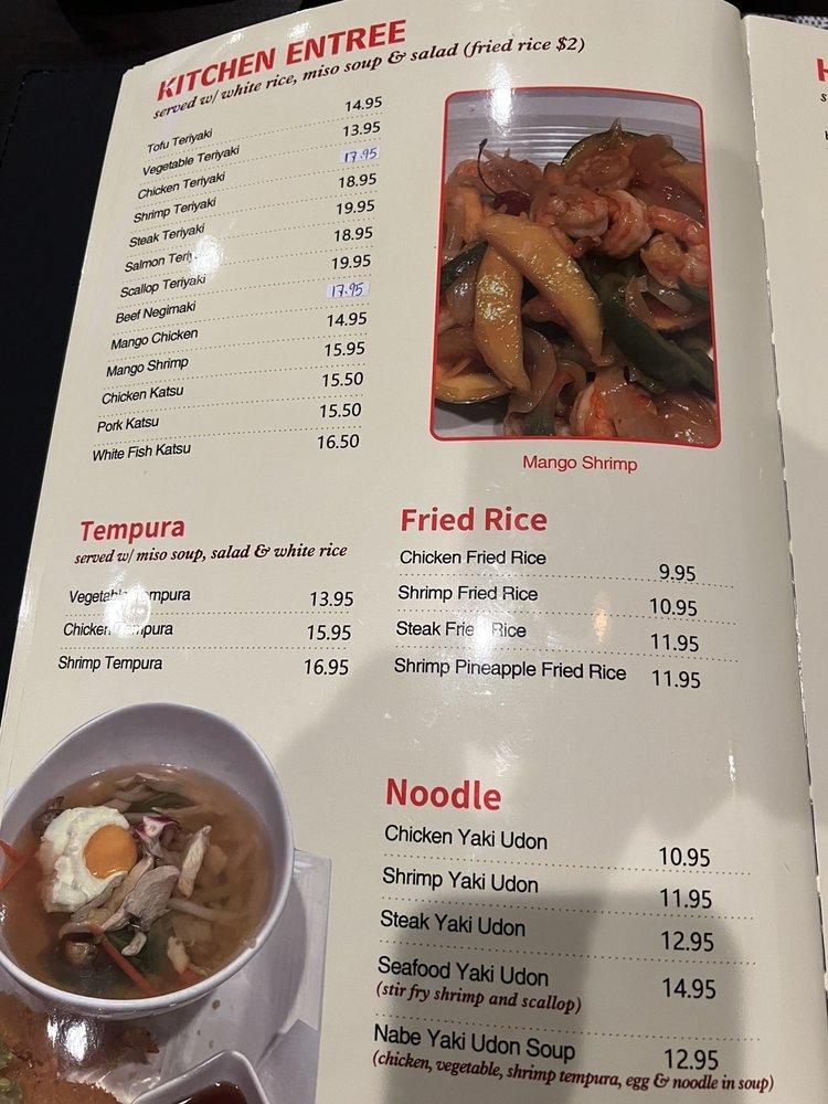Menu at Misaki Sushi restaurant, Port Charlotte