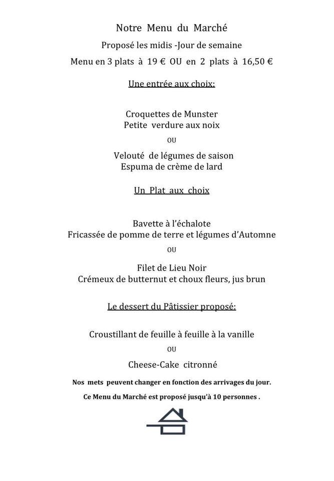 Menu at Auberge de la Forêt restaurant, Saint-Quirin, 276 Rue des Verriers