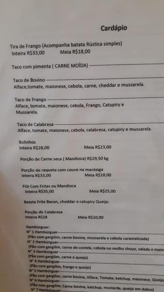 Menu at Breja & cia restaurant, Guará