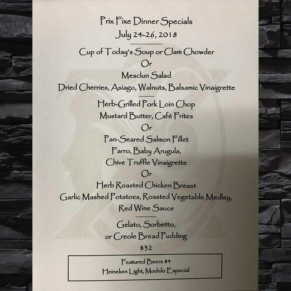 Menu at Zelda's Newport restaurant, Newport