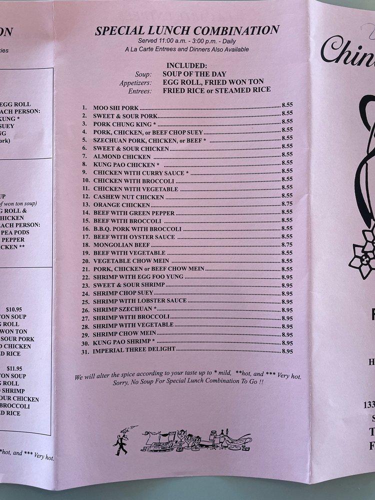 China Garden Salinas Menu