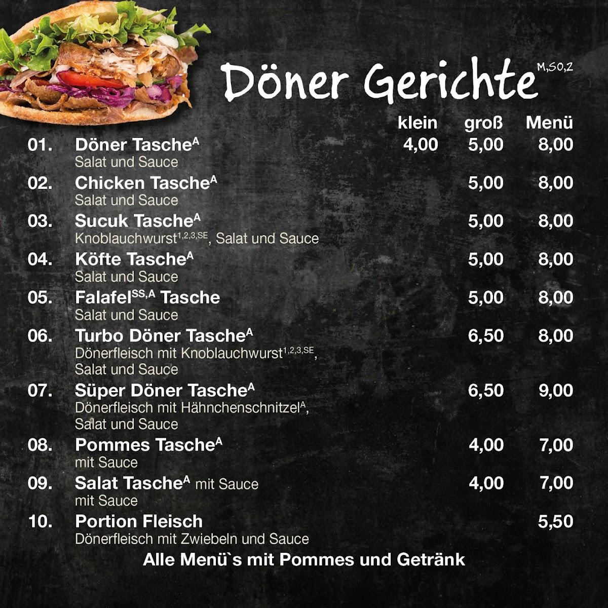 Speisekarte von Dönerstation fast Food, Halver