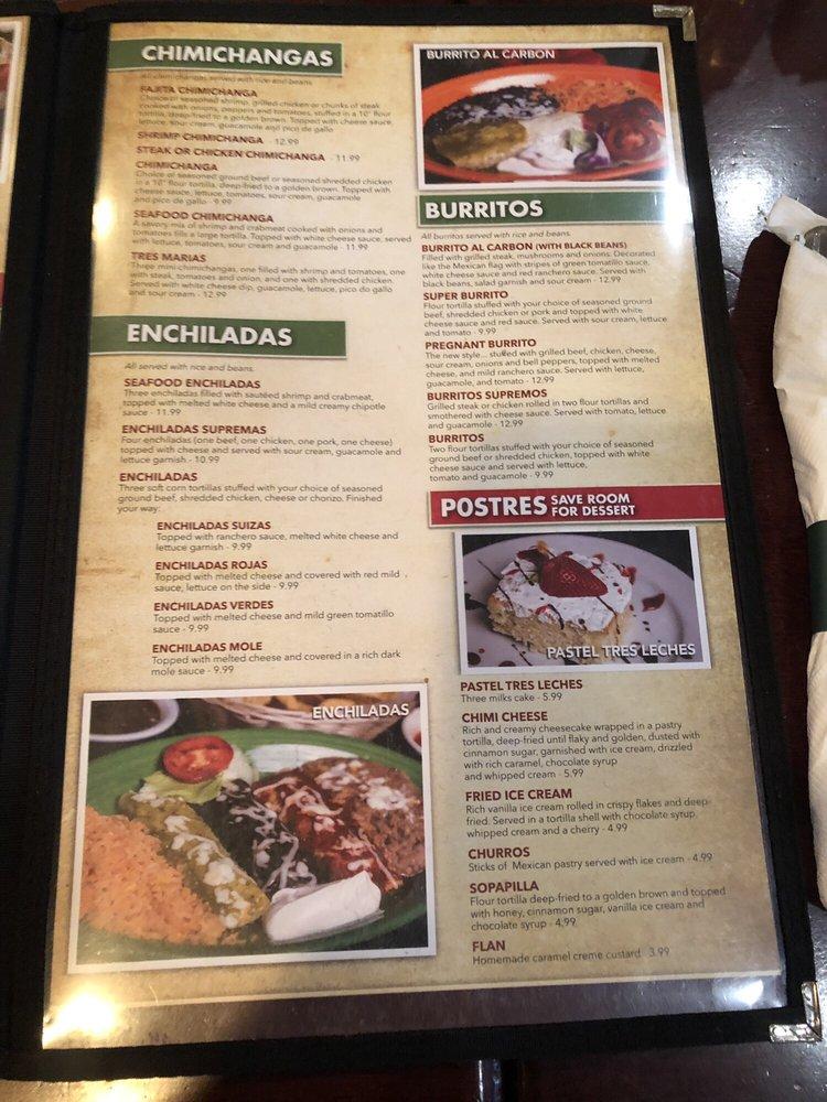Menu at El Toro Mexican Restaurant, Lexington