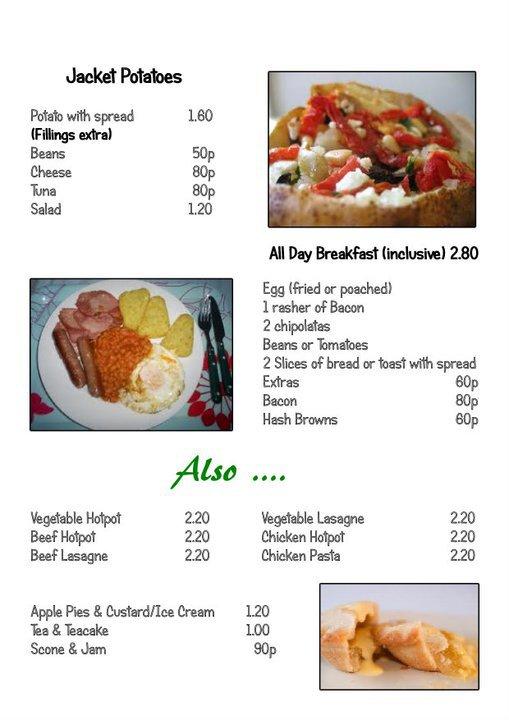 Menu at His Place cafe, Hastings, Robertson St