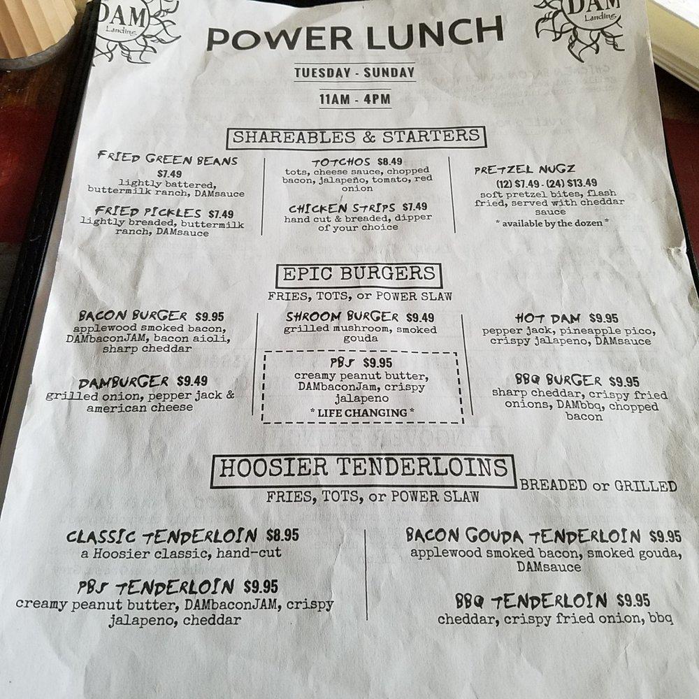 Menu at The Dam Landing pub & bar, Rochester, Ewing Rd