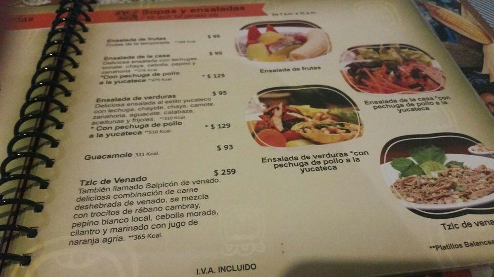 Carta del restaurante La Chaya Maya, Merida, C. 57 x 62