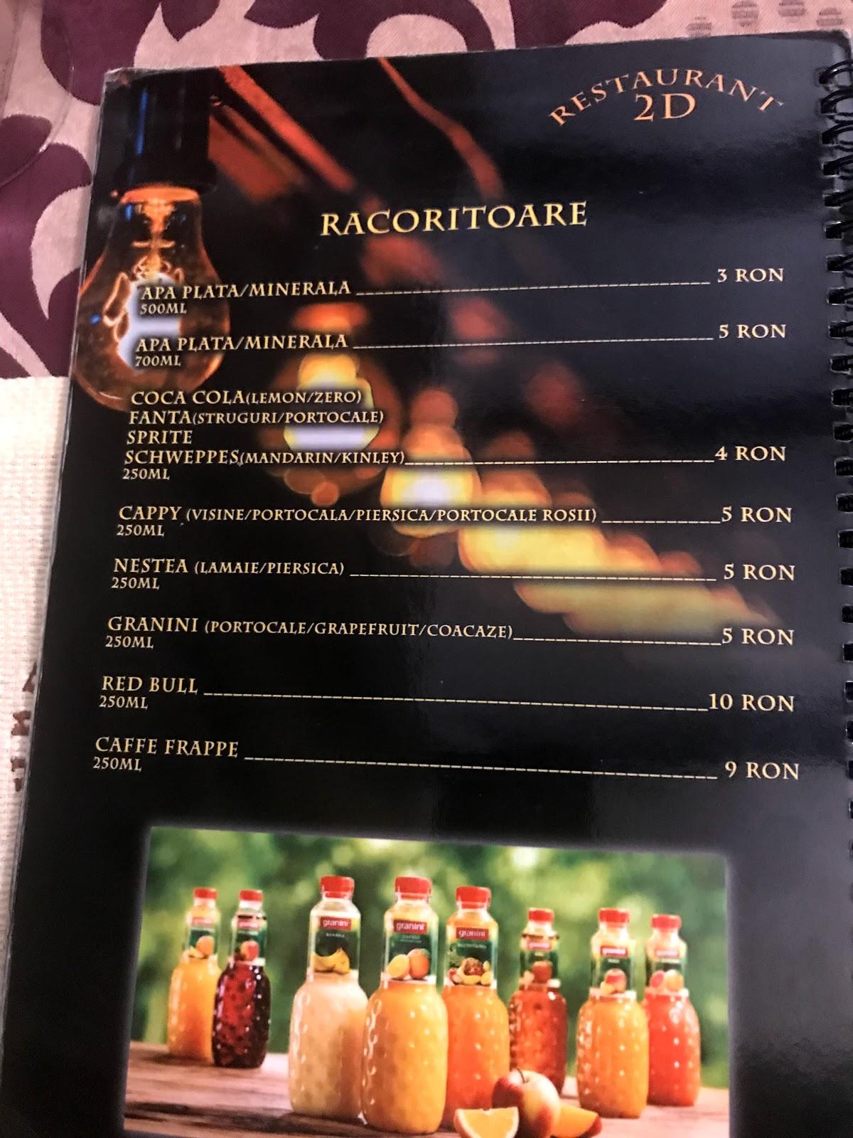 Menu at Restaurant 2D, Cislău, DN10 181