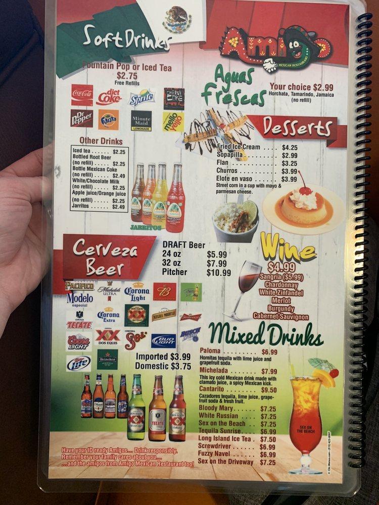 Menu at Amigo Mexican Restaurant, Johnston