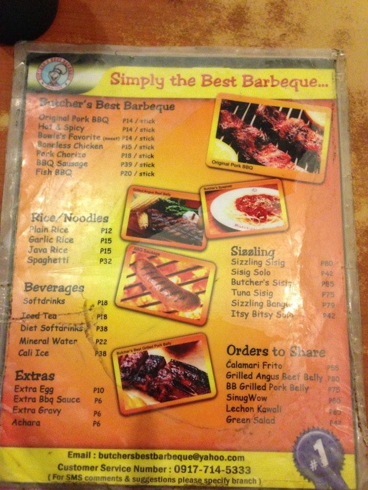 Menu at Butcher’s Best Barbeque, Cagayan de Oro