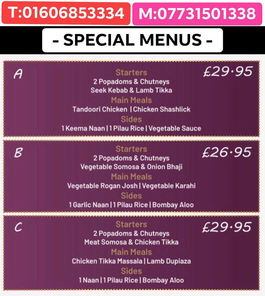 Menu at CUMIN COTTAGE restaurant, Weaverham