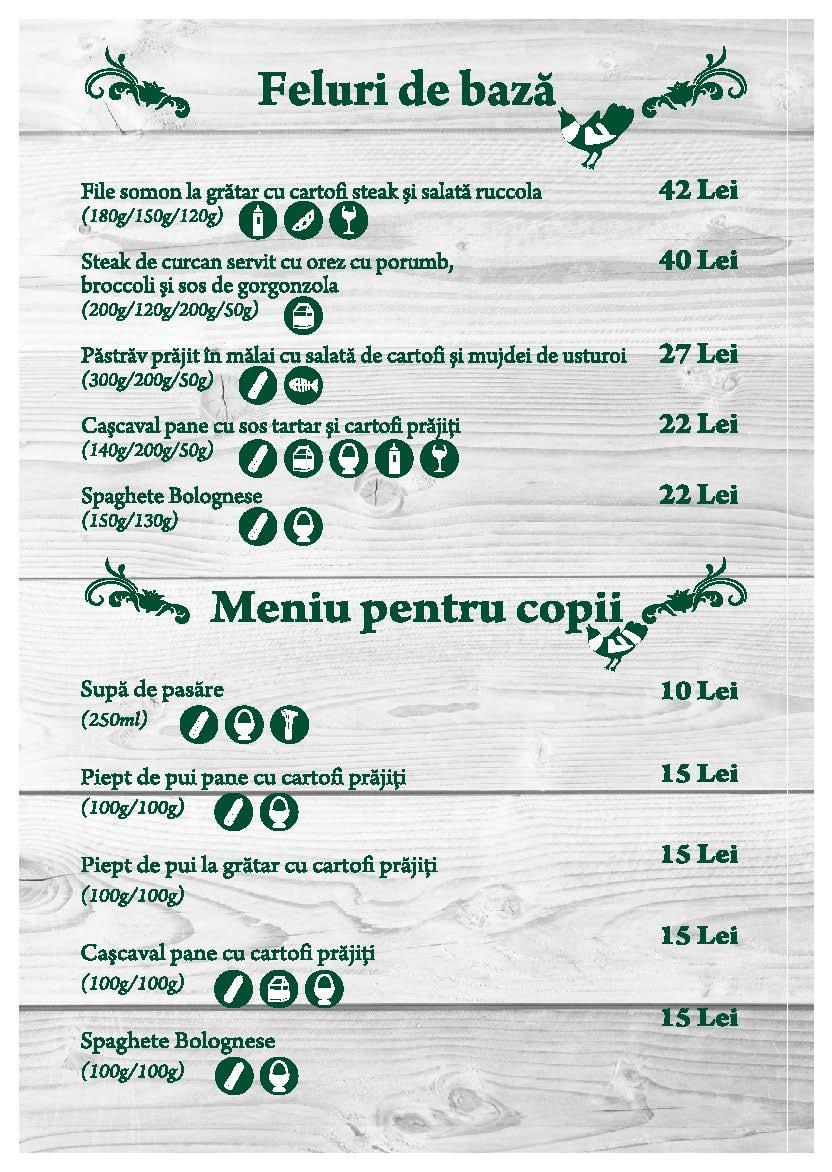 Speisekarte von Gerendás Panzió, Chibed