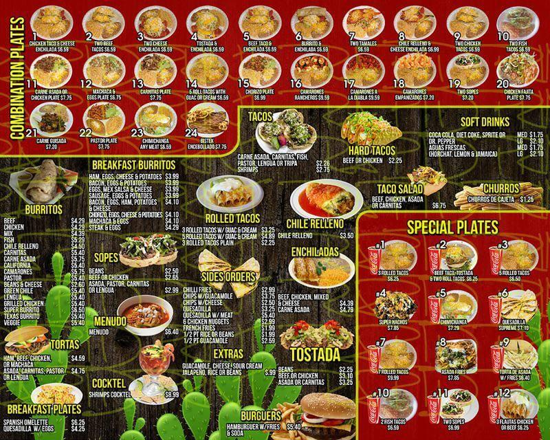 Menu at Los Alberto's Mexican Food restaurant, Hurst