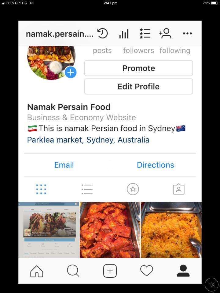 Menu at Namak Persain Food, Seven Hills
