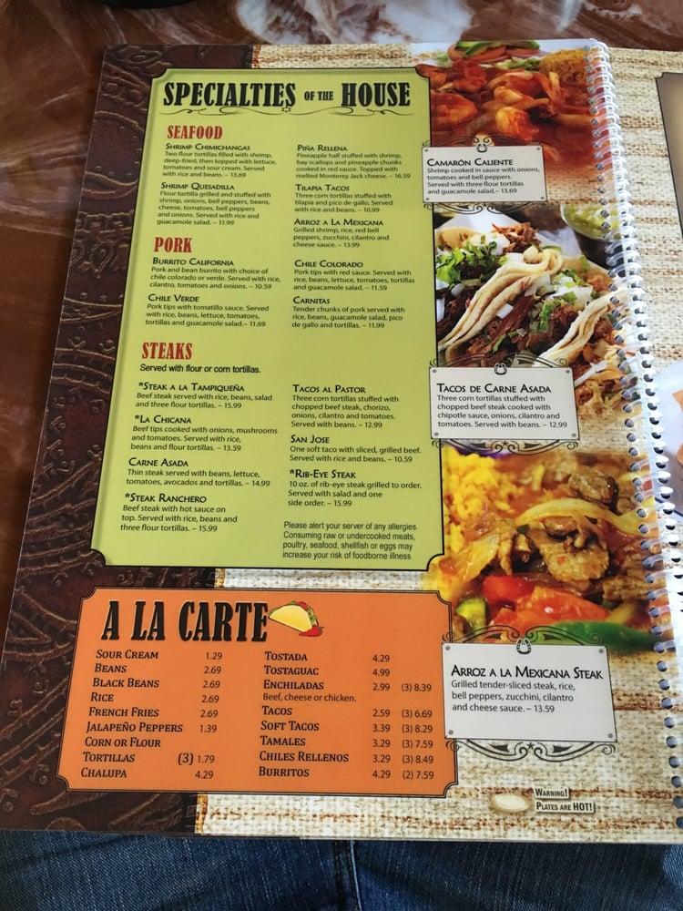 Menu at Rodeo Grande restaurant, Roanoke