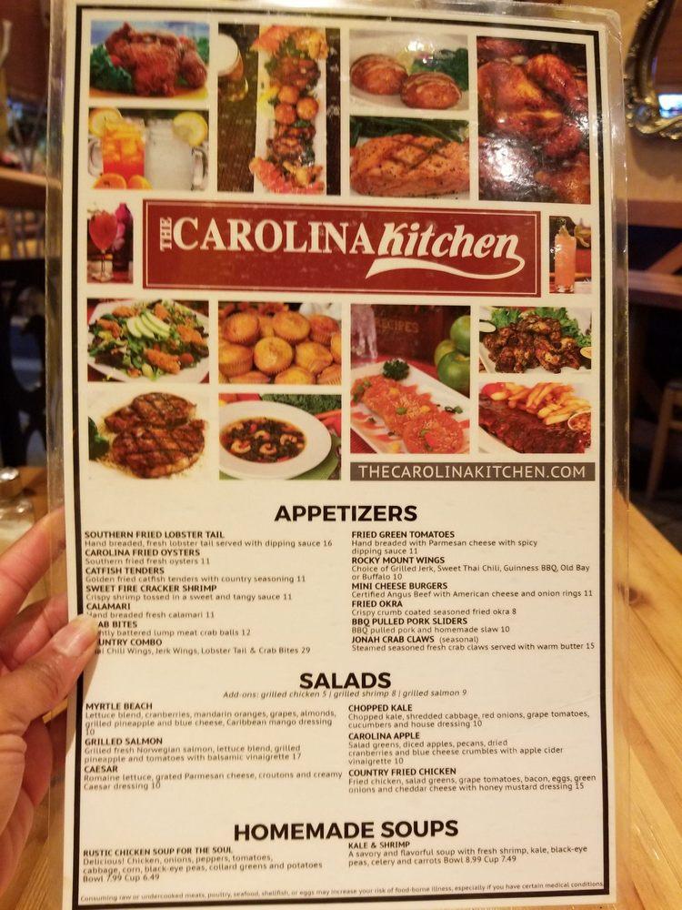 Menu at The Carolina Kitchen Bar & Grill, Washington