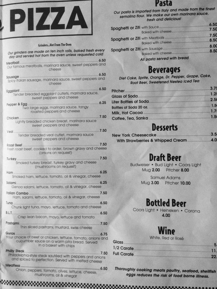 Menu at Arthur's Famous Pizza pizzeria, Bridgeport