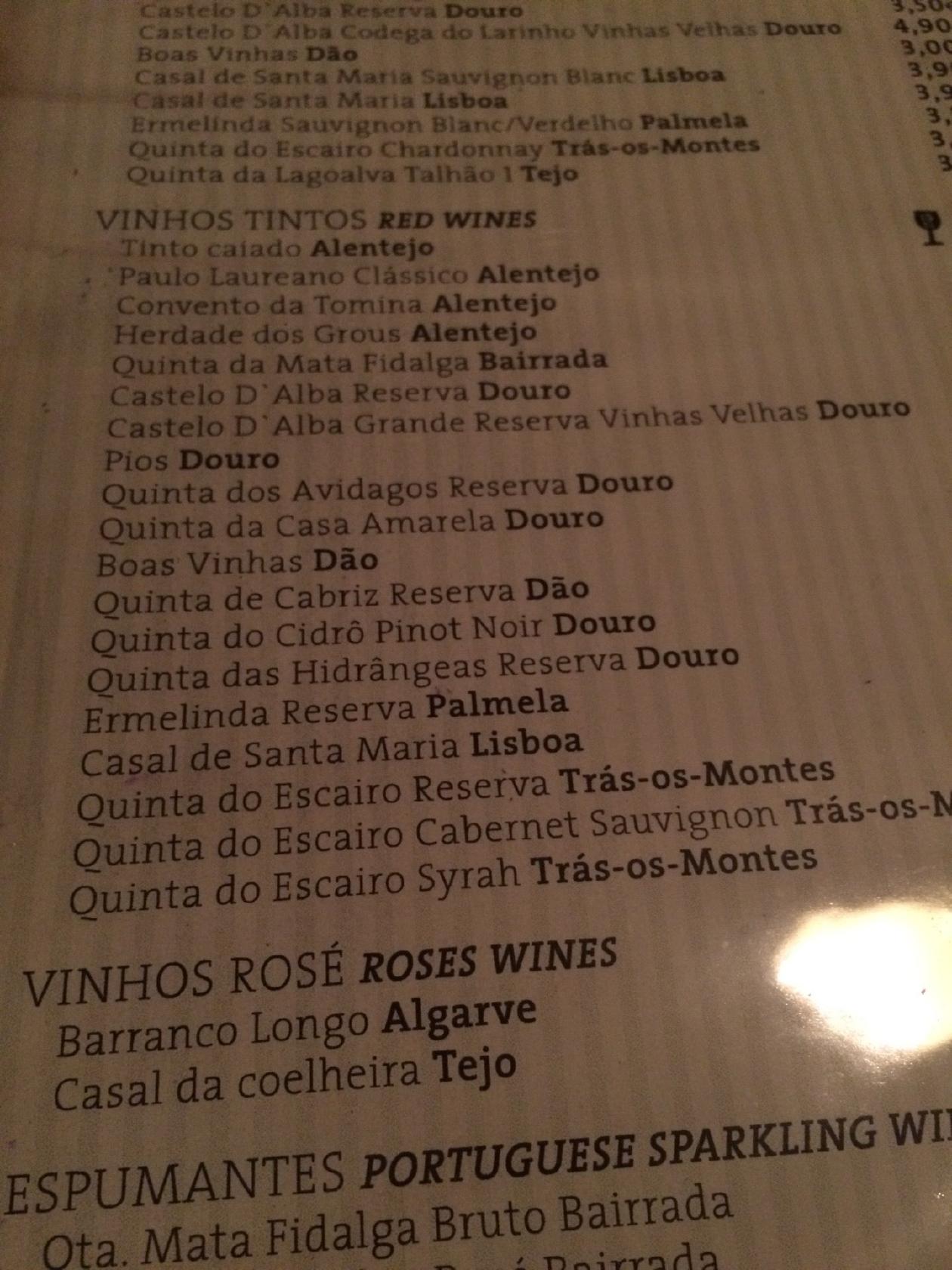 Menu em Artis pub & Bar, Lisboa