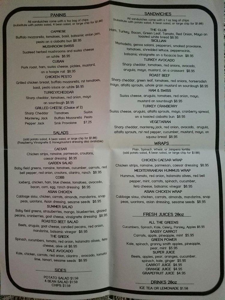 Menu at Four Corners Eatery & Coffee Bar, Redlands, 505 New Jersey St