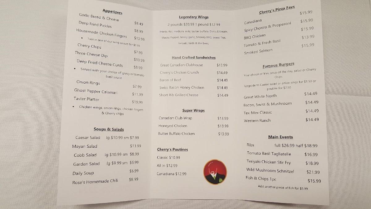 Menu at Don Cherry's Sports Grill pub & bar, Cranbrook