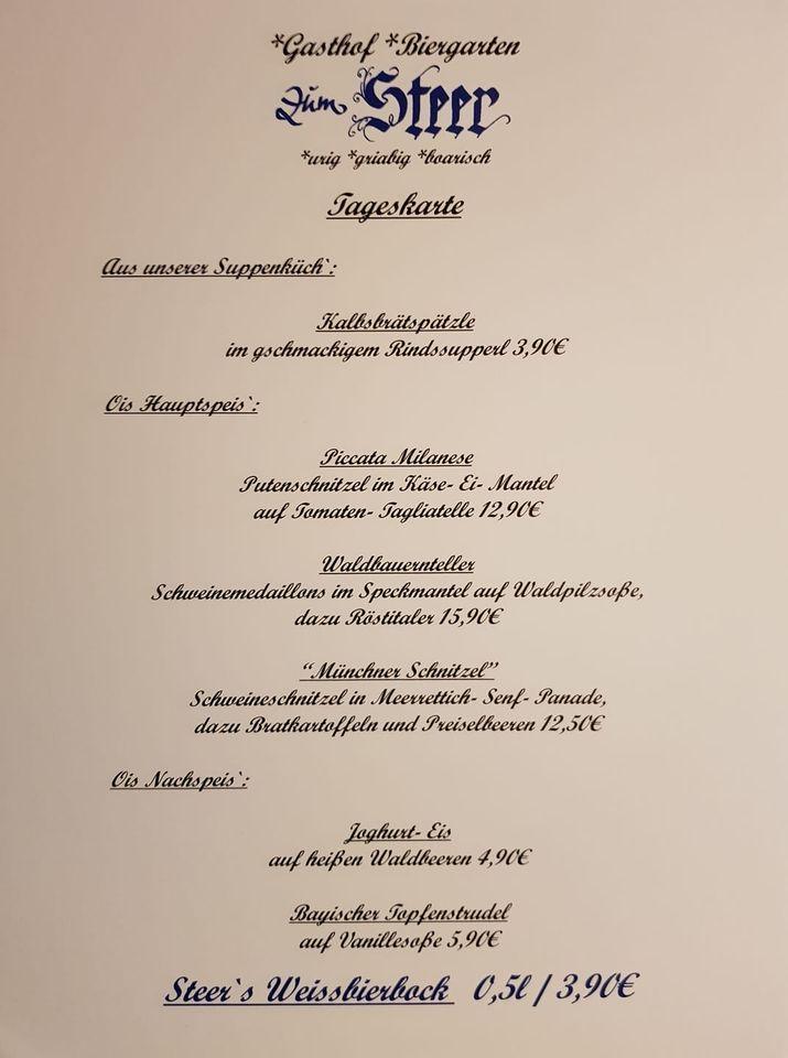 Speisekarte von Gasthof "zum Steer" restaurant, Mühldorf am Inn