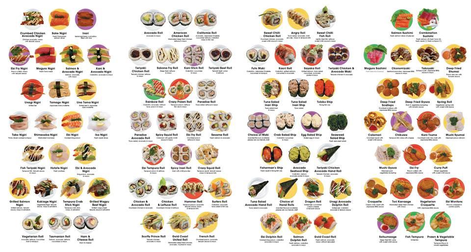 Menu at Roku Sushi Xpress restaurant, Pacific Pines