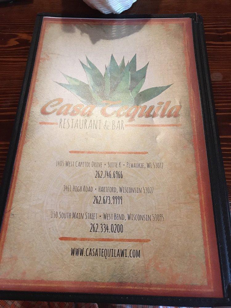 Menu at Casa Tequila restaurant, West Bend