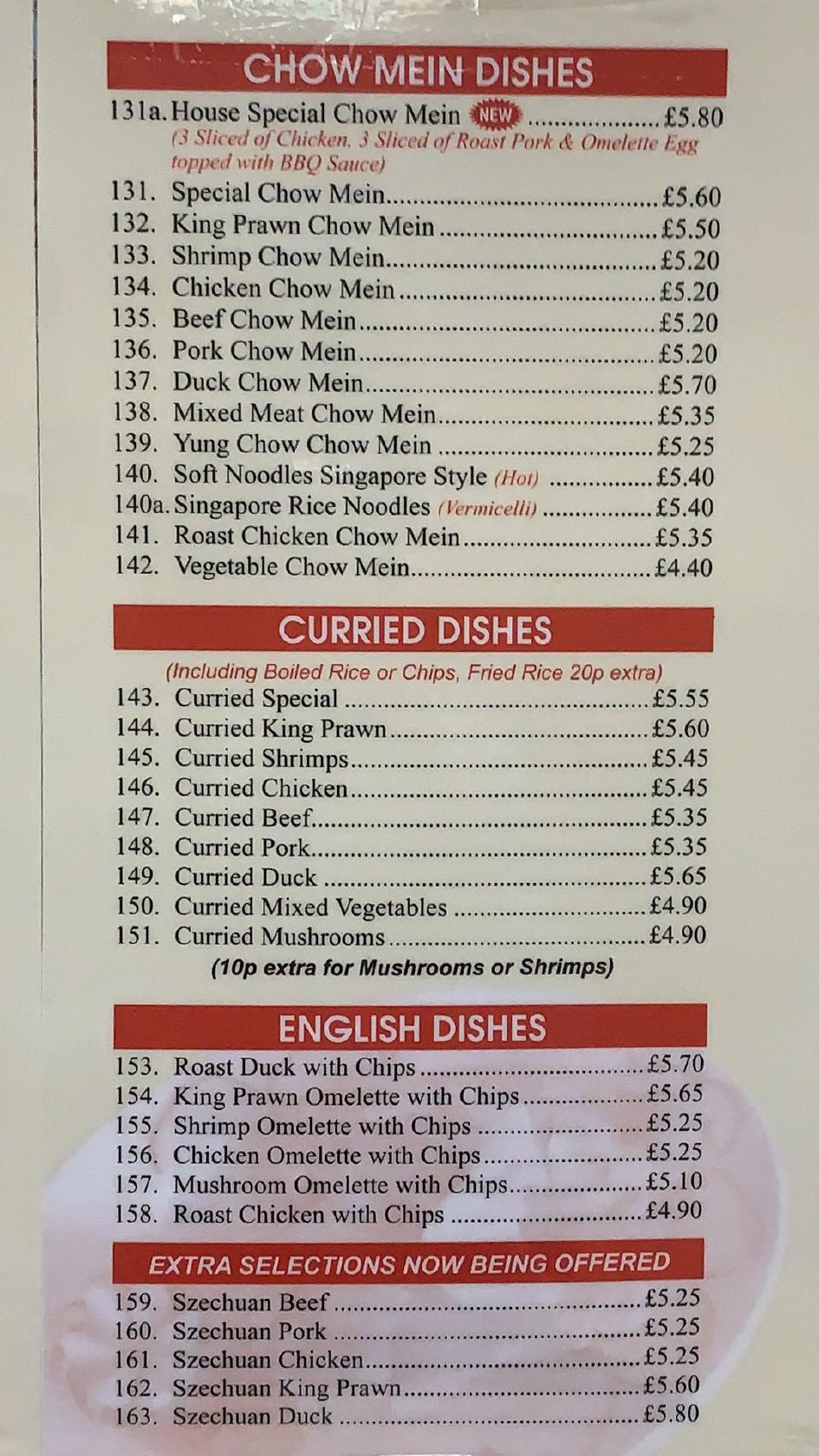 Menu at Lantern House fast food, Solihull