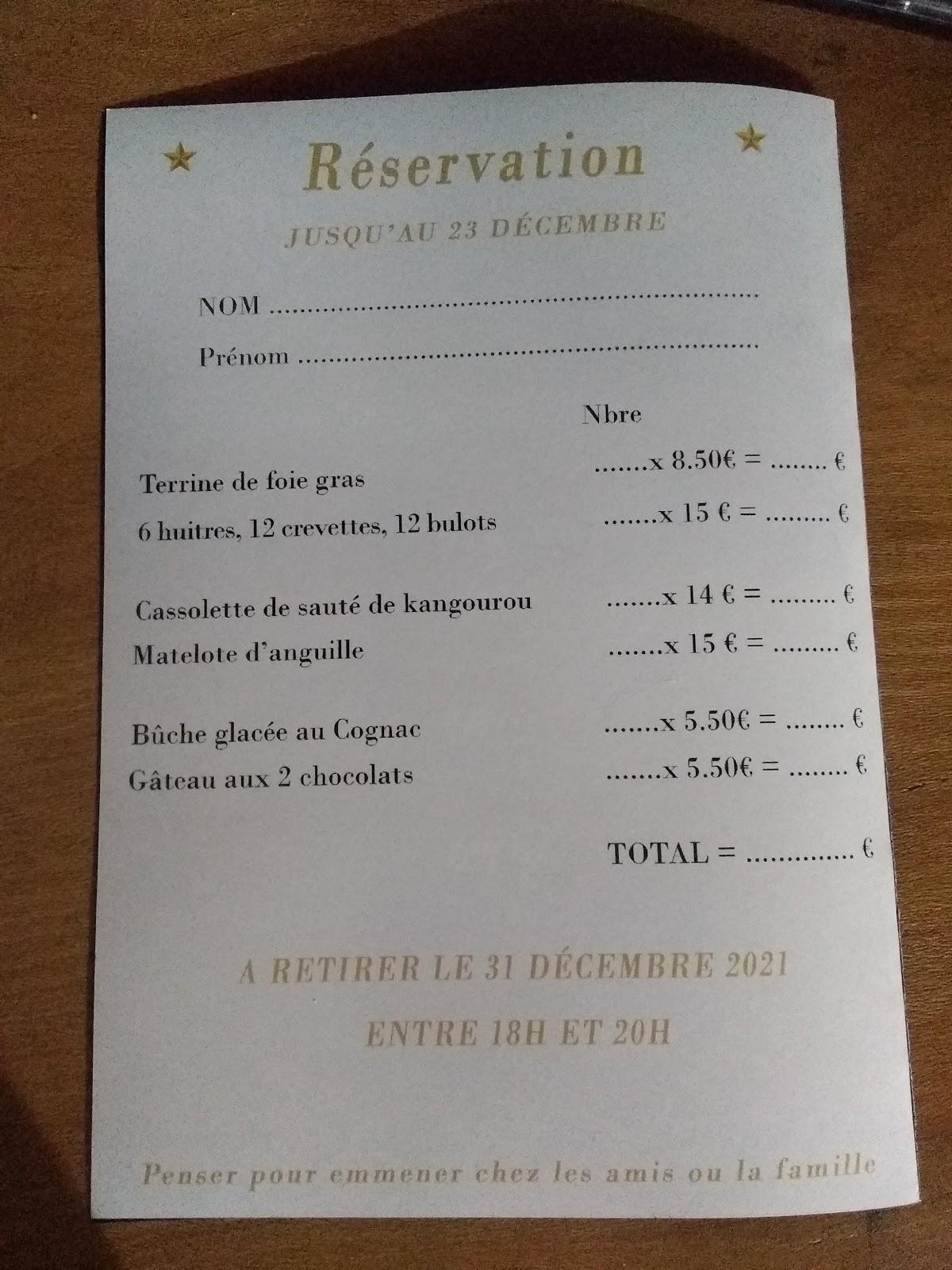 Menu au Le Guez't restaurant, Balzac