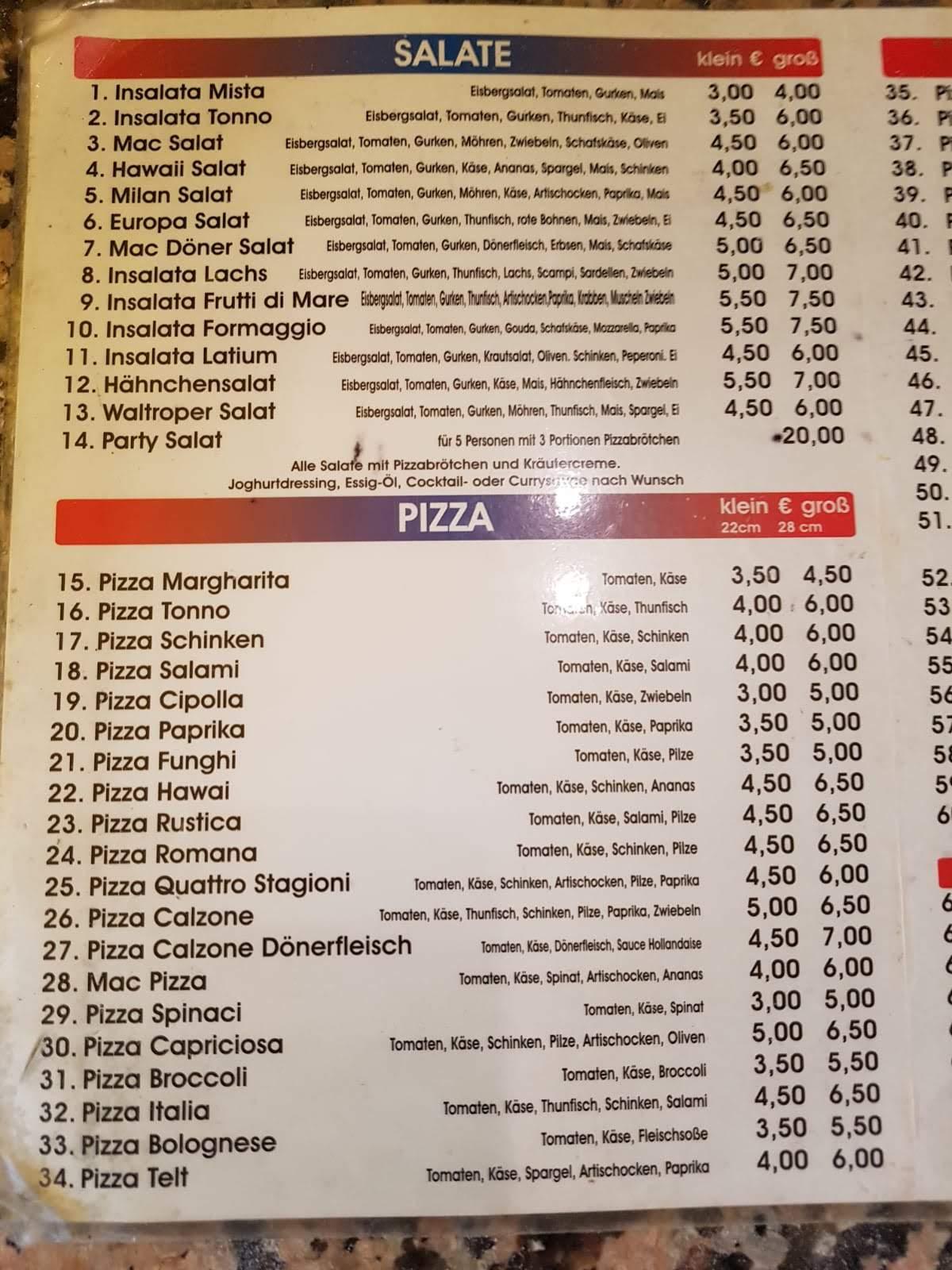 Speisekarte von Mac Döner restaurant, Waltrop