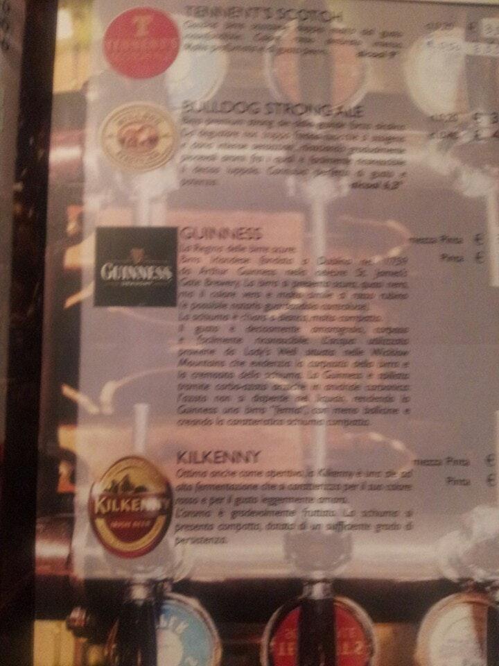 Menu da Old England Pub - Pub Birreria Padova, Padova