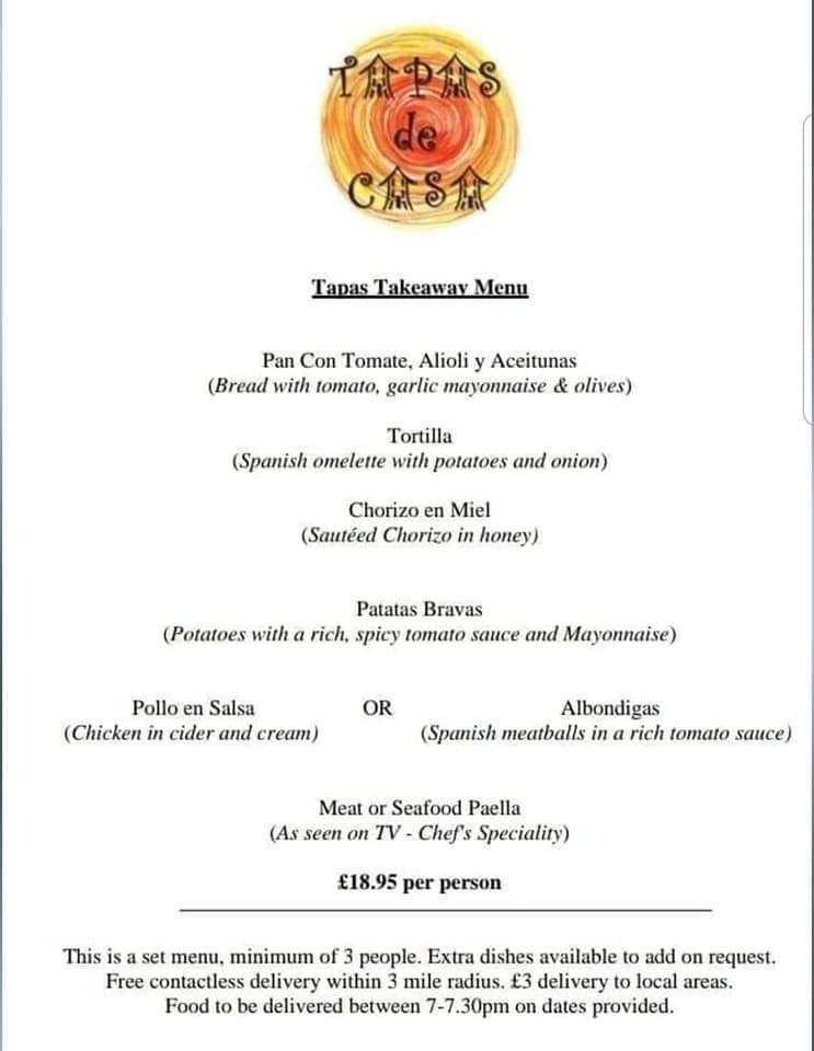 Menu at Tapas de Casa Liverpool restaurant, Liverpool