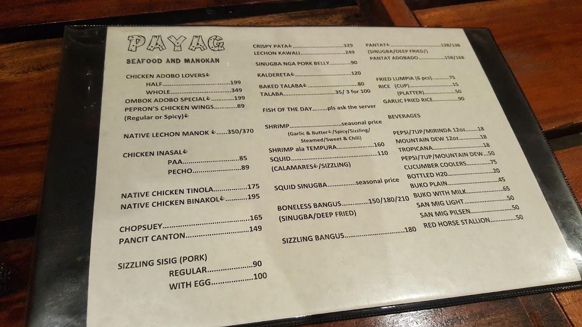 Menu at Payag by Pepron Seafood and Restaurant, Iloilo City, Costa del ...