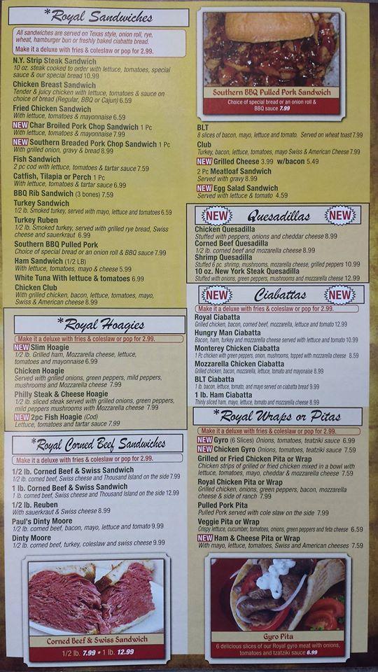 Menu at Royal Barbecue Pizza, Detroit