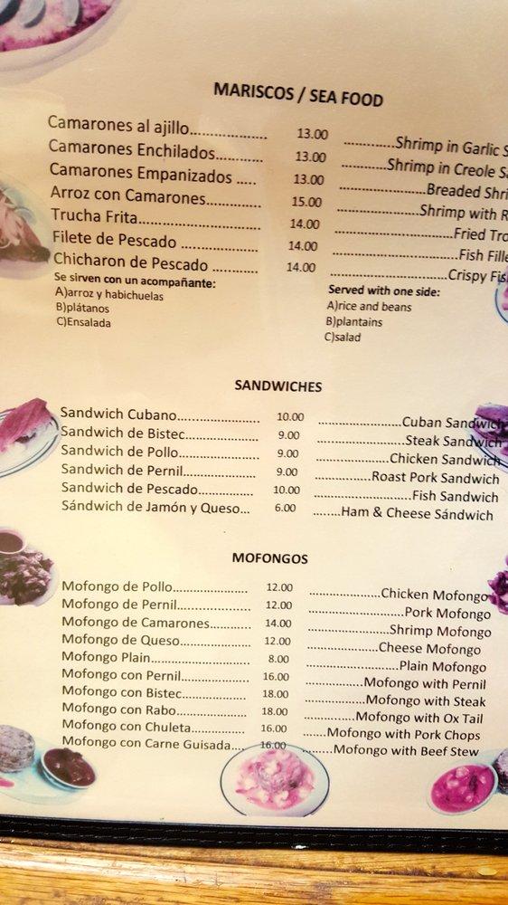Menu at Ambar Restaurant, Sleepy Hollow